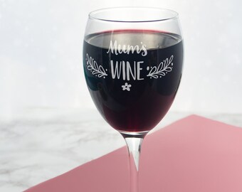 Wine Glass Personalised With Name in Script Text Gift for | Etsy