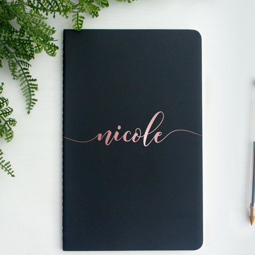 Personalised Name Notebook in A5 or A6 Metallic Name - Etsy