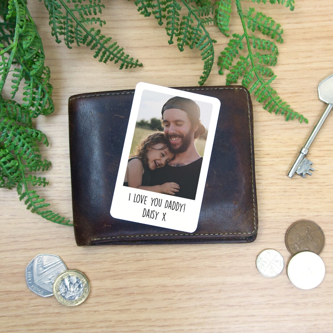 Personalised Metal Wallet Card With Photo for Dad on Father's Day ...