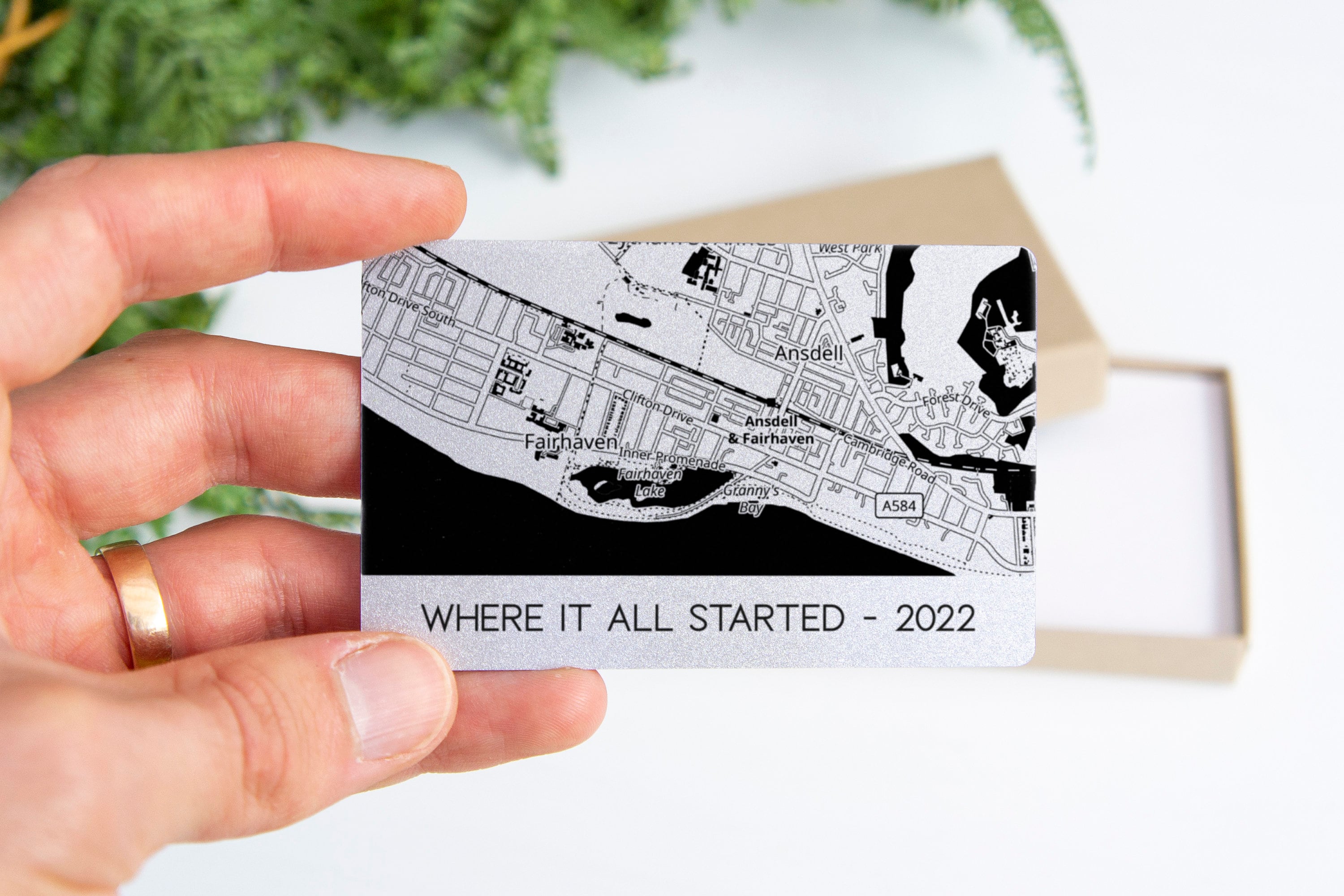 Personalised Where We First Met Map Location Wallet Card - Etsy