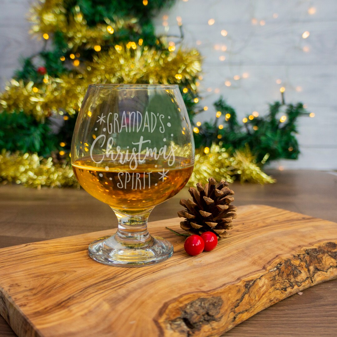 Christmas Spirit Brandy Glass Personalised With a Name. Xmas Gift for ...