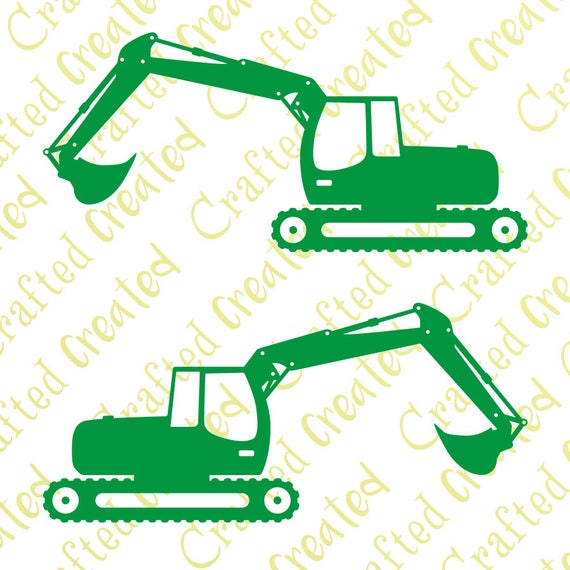 Digger vector children's digger svg clipart cut outline | Etsy