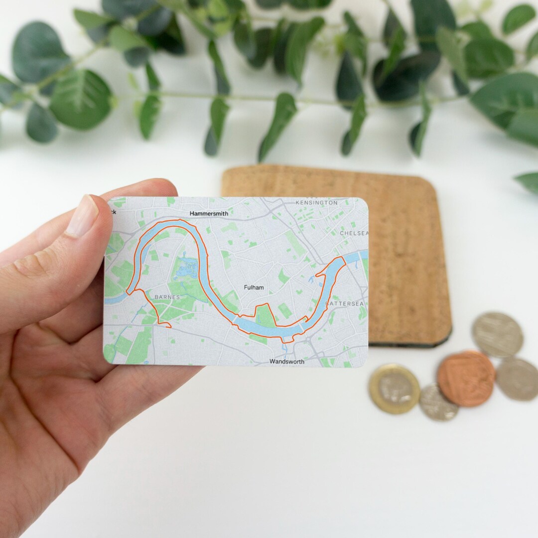 Strava Map Wallet Card Celebration Gift. Route Activity Gift for ...