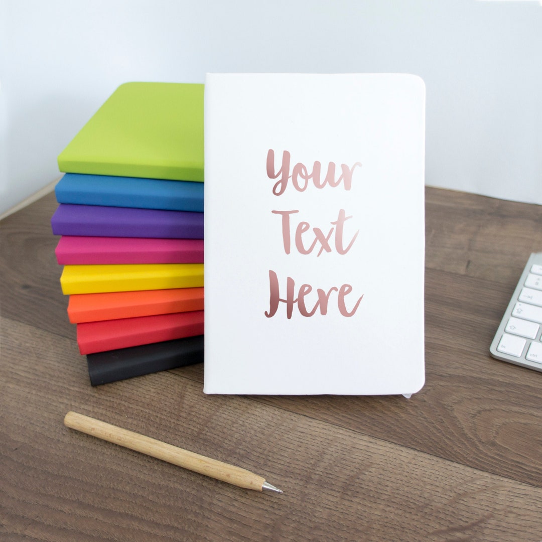 Your Text Here Vegan Leather Lined Notebook Personalised With Any Words ...