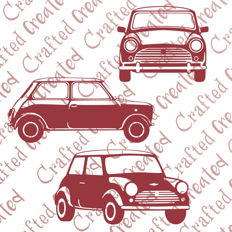Mini cooper vector BUNDLE mini car svg clipart front side & | Etsy