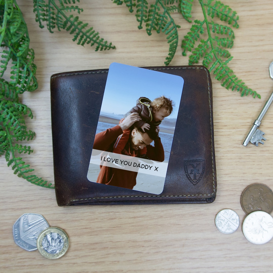 Fathers Day Gift | Photo Wallet Card With Caption. Personalised Wallet ...