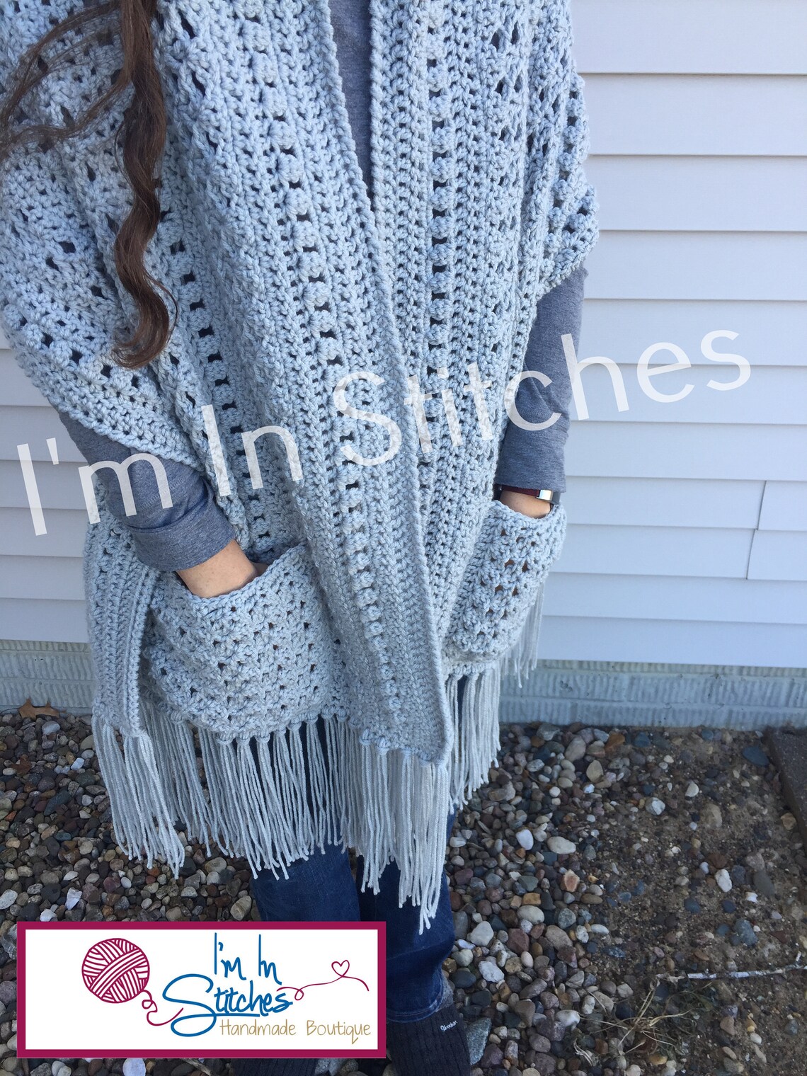 The Lesley Pocket Shawl Crochet PATTERN | Etsy