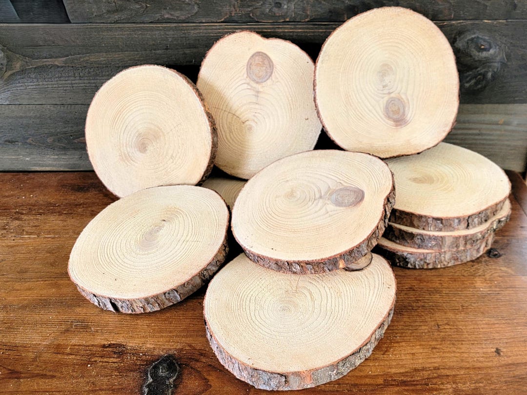 10 Pine Wood Slices, 8-9 X 1 Thick Rustic Wedding Centerpieces, Table ...