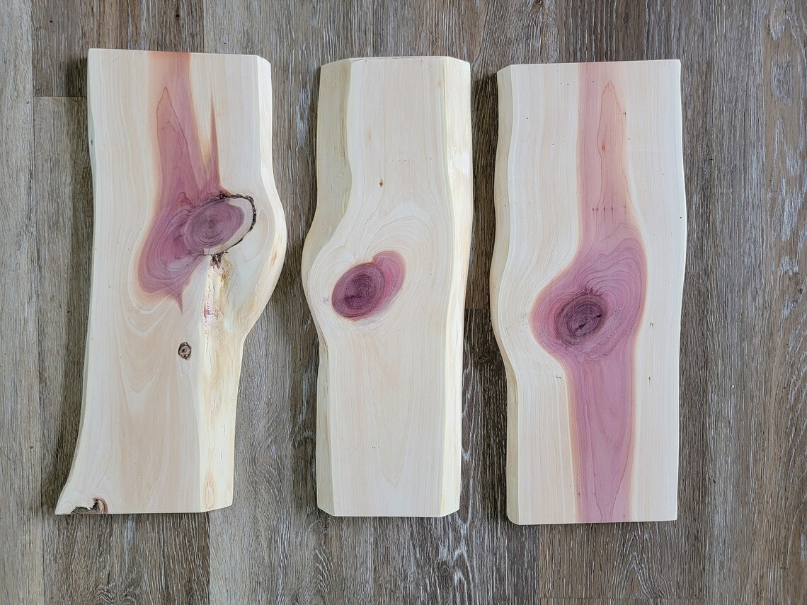 Red Cedar Sign Blanks: Live Edge Aromatic Boards, DIY Shelves (set of 3 ...