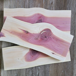 Set of 3 Red Cedar Sign Blanks, Planed and Sanded Live Edge Cedar ...