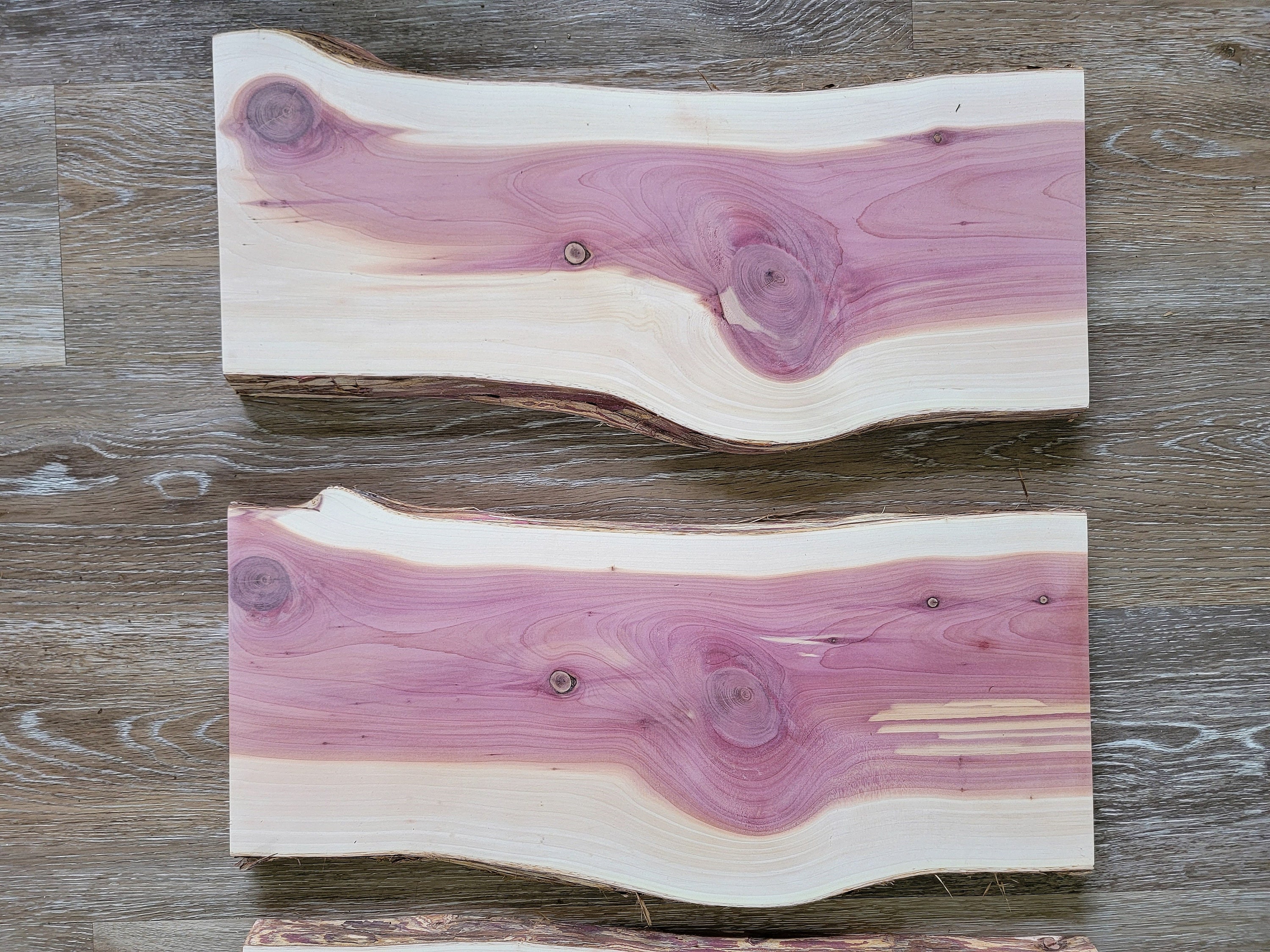 Set of 3 Red Cedar Slabs Planed and Sanded Live Edge Boards - Etsy