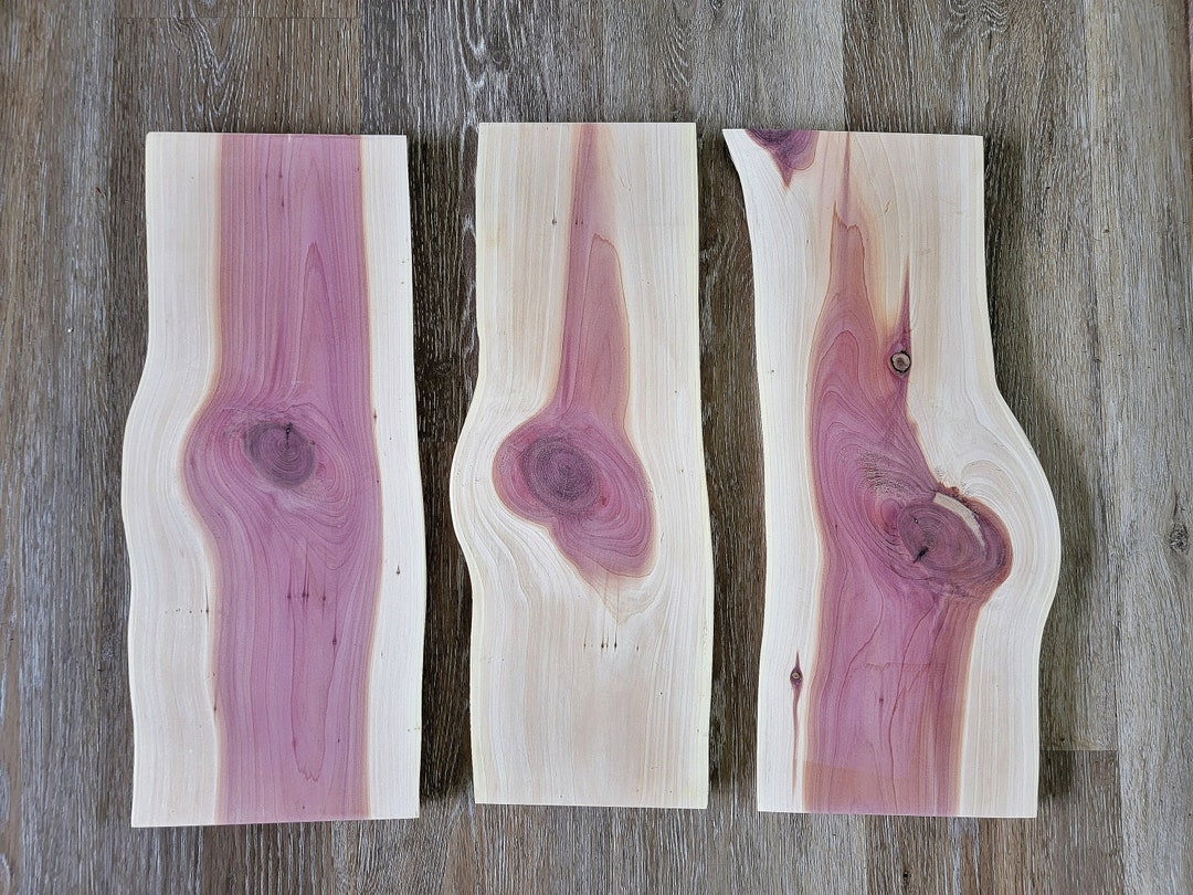 Set of 3 Red Cedar Sign Blanks, Planed and Sanded Live Edge Cedar ...