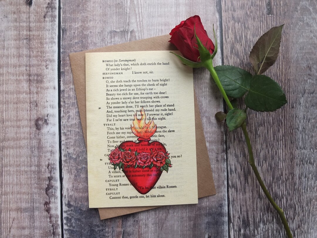 Valentine Card Romeo & Juliet Card Valentines Card William Shakespeare ...