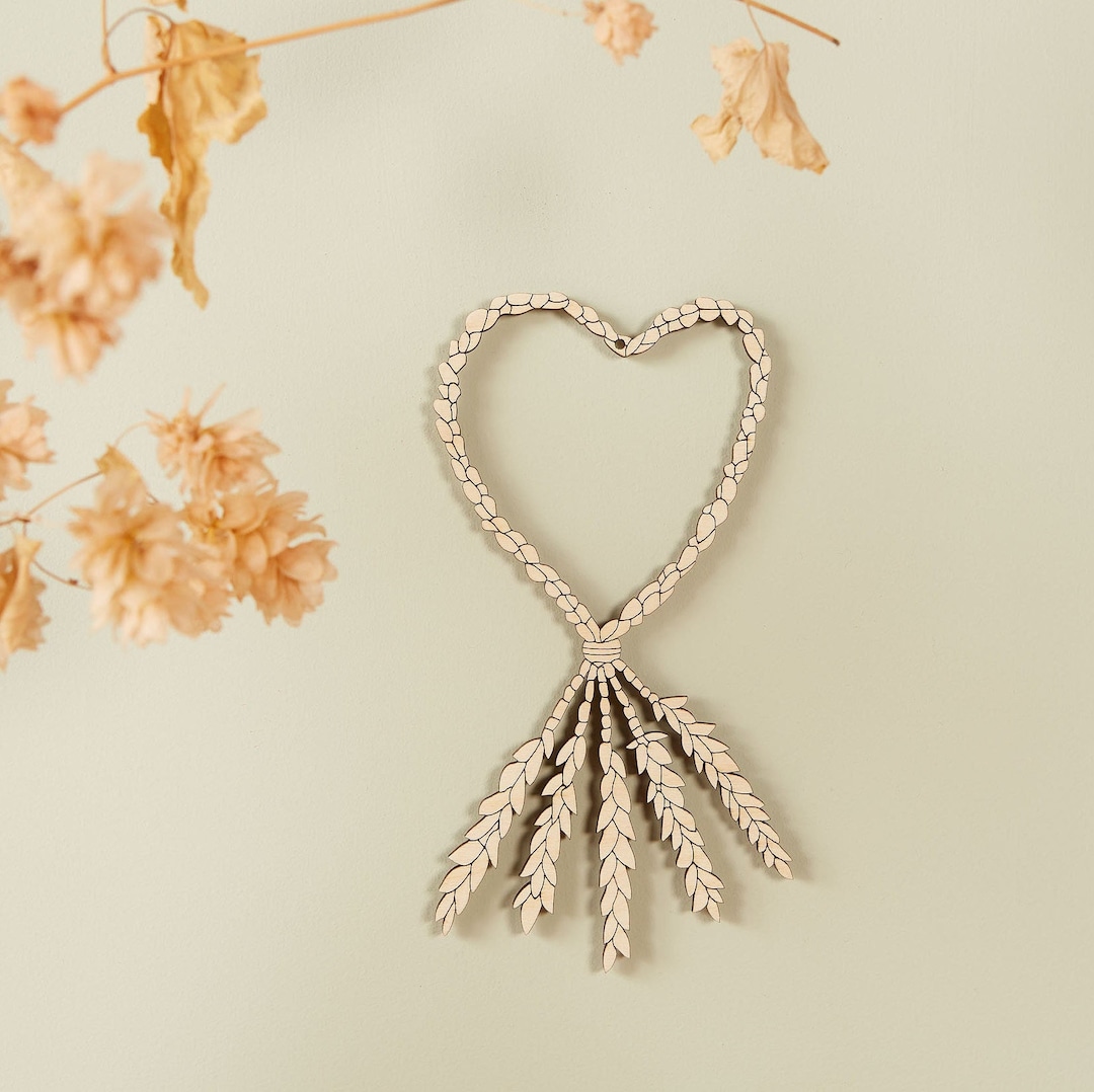 Wooden Corn Heart Decoration - Folk Art Decoration - Wedding Gift ...