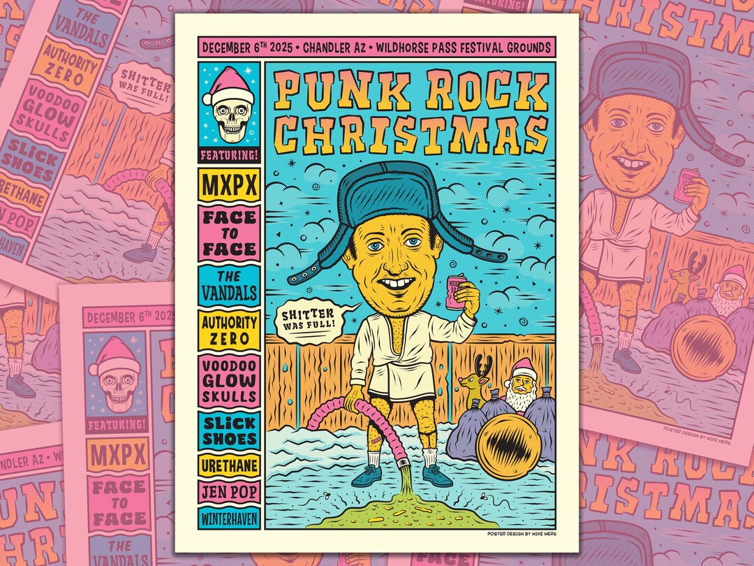 Punk Rock Christmas 2025 Gig Poster | 18x24 In. Screen Printed ...