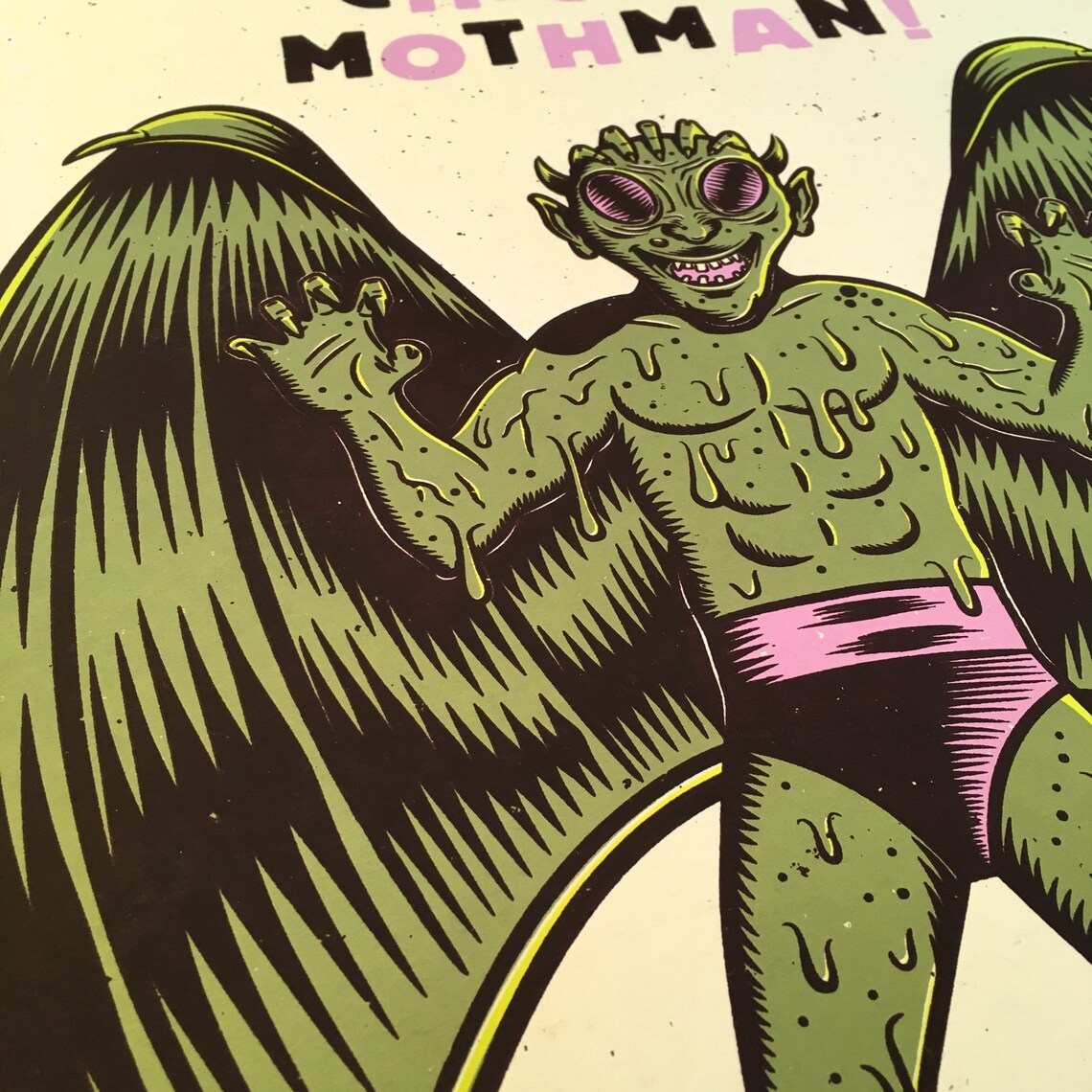 Chicago Mothman 16" X 20" Screen Printed Poster | Moth Man Print ...