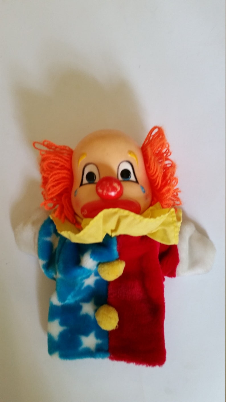 Vintage Dakin Clown Puppet 1980's Clown Plush Puppet Sad | Etsy