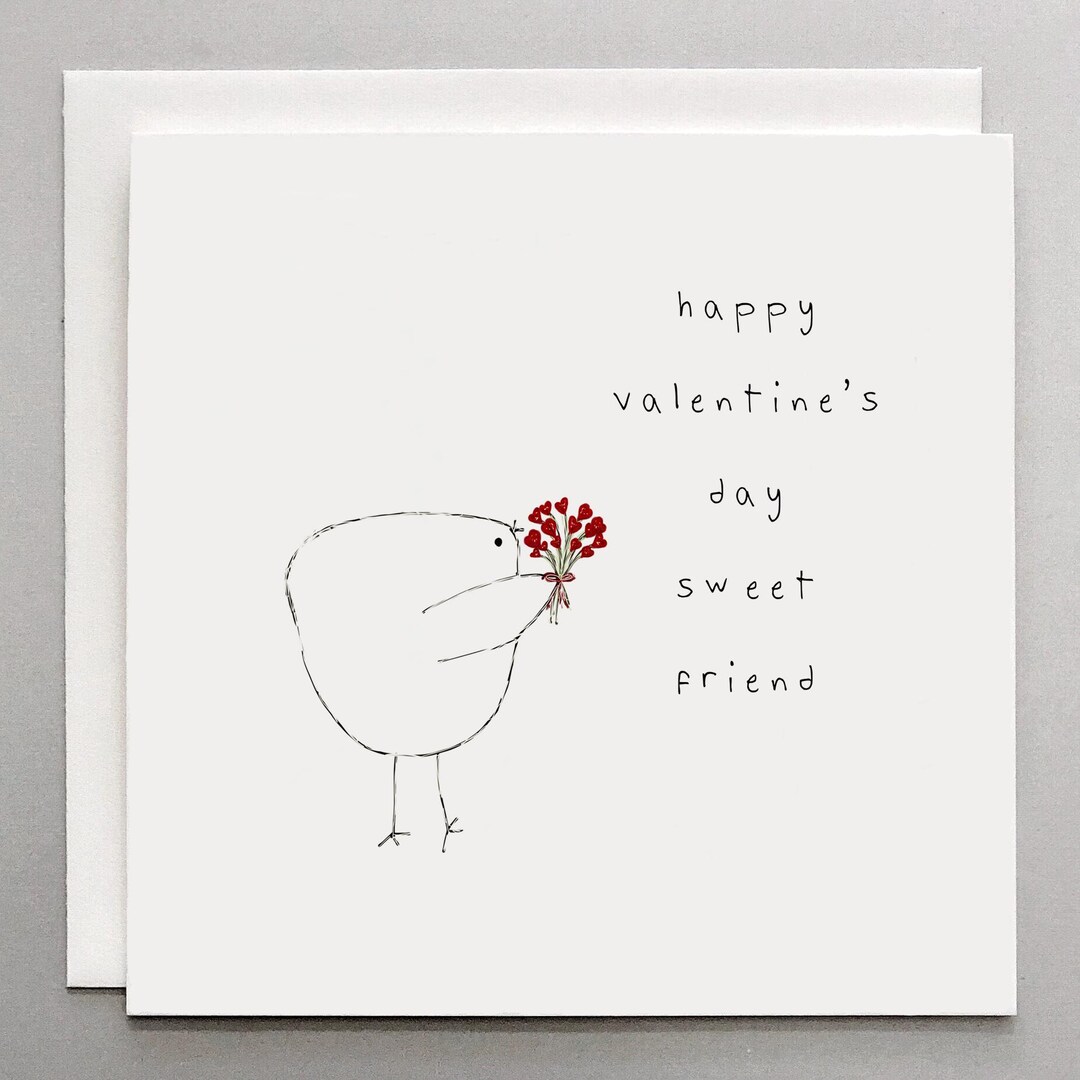 Valentine's Day Card for Friend – All Cotton Card and Envelope - Etsy