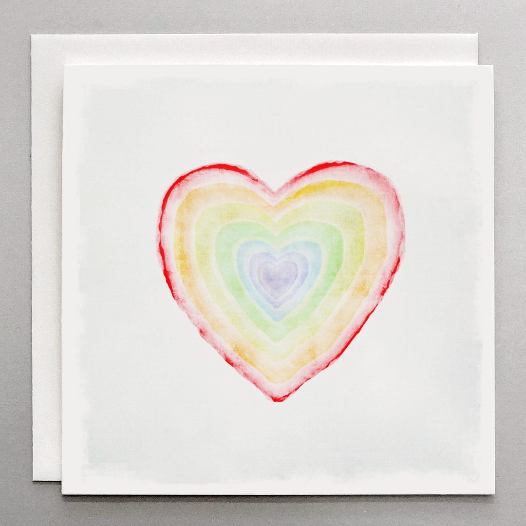 Rainbow Heart Card: Cotton Friendship Card - Etsy