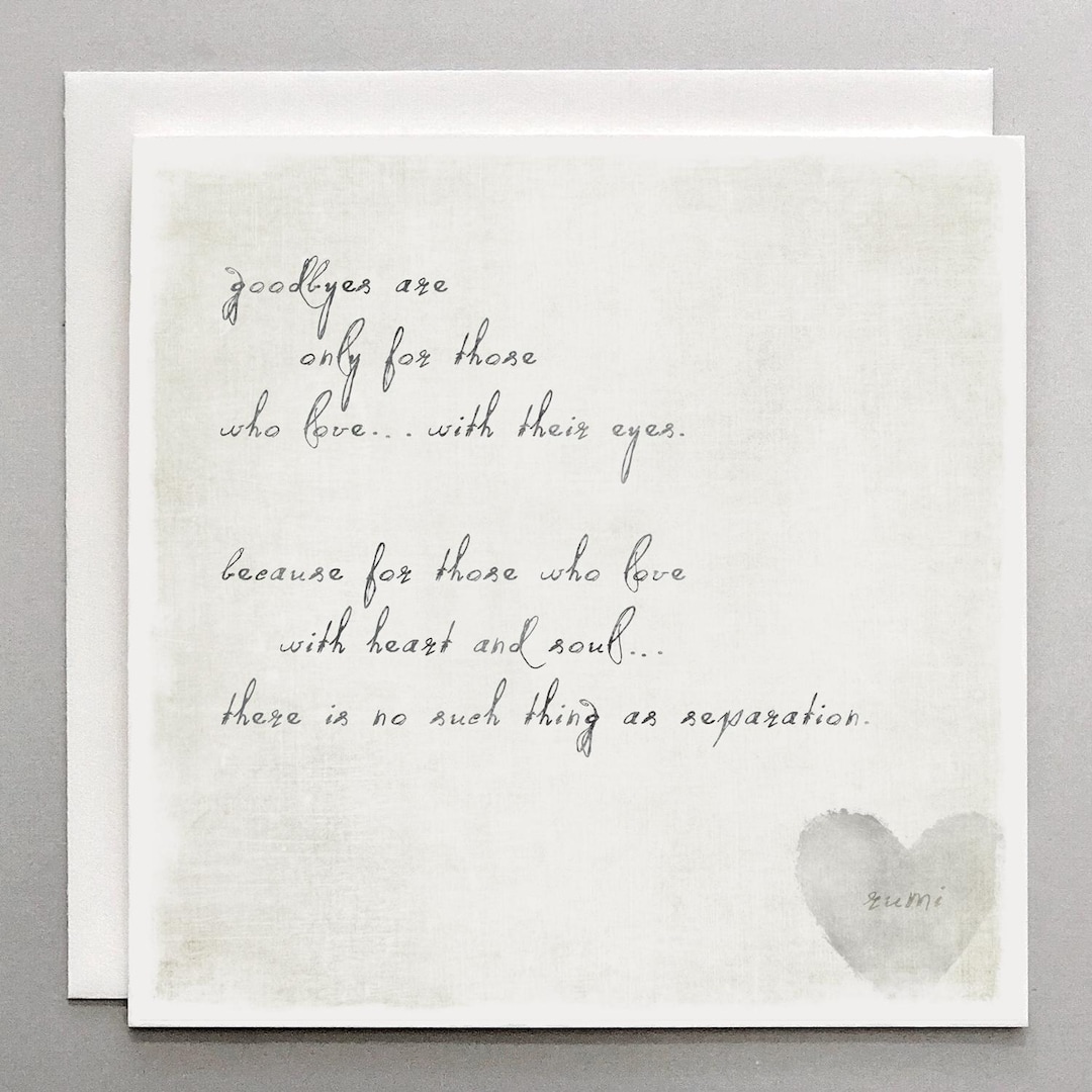 Sympathy Card With Rumi Quote – Comfort for Loss, Thinking of You ...