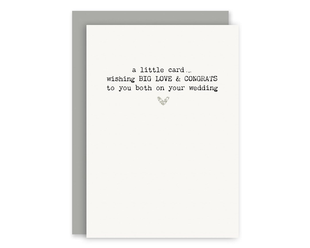 Wedding Congratulations Card for Couple: {a Little Card... Wishing BIG ...