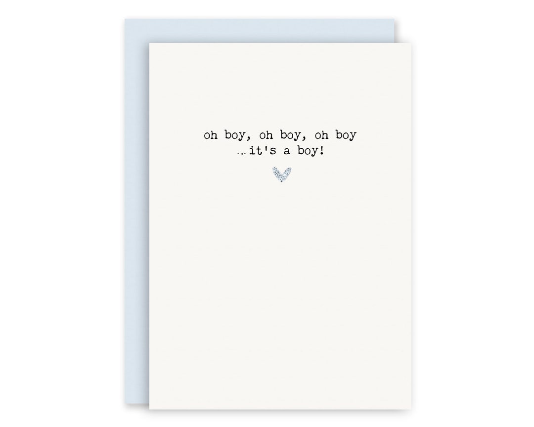 Oh Boy Oh Boy It's a Boy Card/ Baby Boy Card/ Newborn Boy Card/ Boy ...