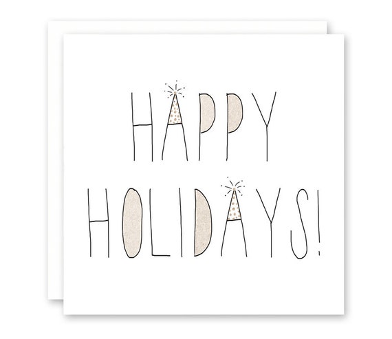 Happy Holidays Black And White Card