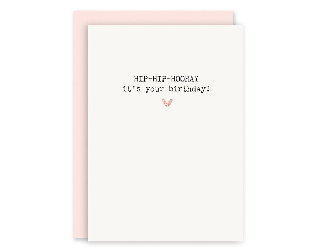 Hip Hip Hooray Birthday Card Cute Birthday Card Birthday Card For