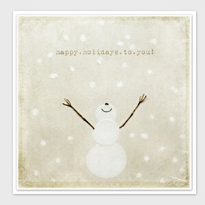 Holiday Card, Cute Snowman Card, Christmas Card, Art Print, Blank ...
