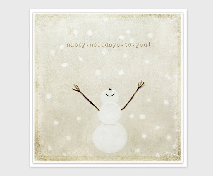 Holiday Card Cute Snowman Card Christmas Card Art Print - Etsy