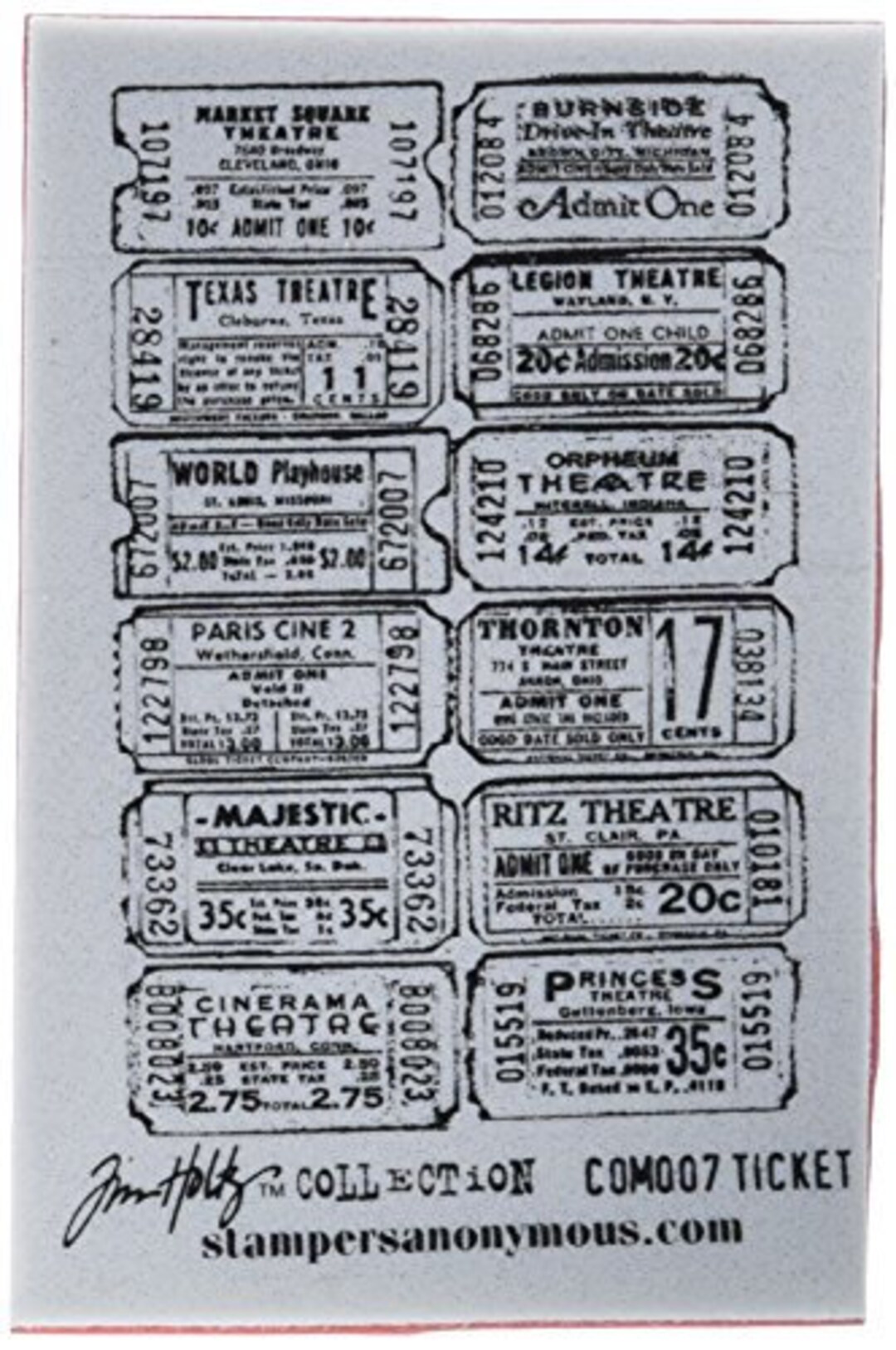 Tim Holtz Cling Rubber Stamp-ticket - Etsy