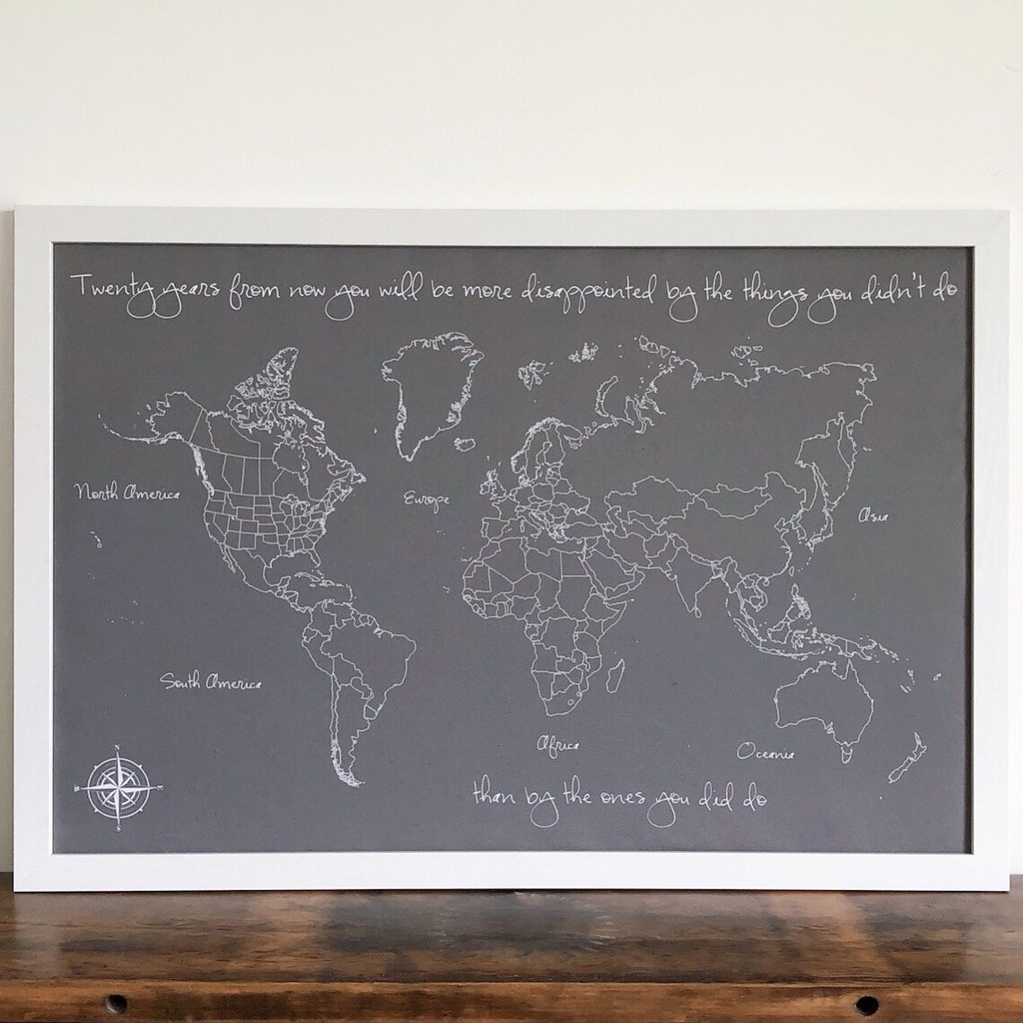 Custom Modern World Travel Map Framed Customizable - Etsy
