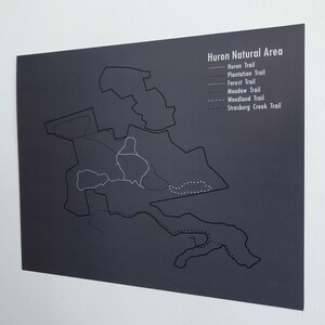 Huron Natural Area Trail Map Prints, Printed Maps of Huron Natural Area ...