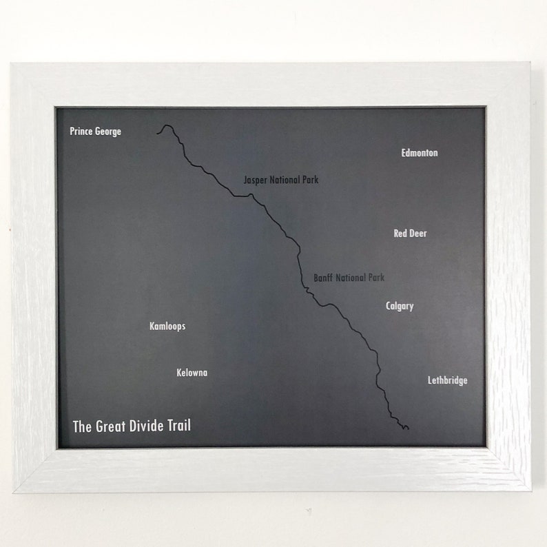 Great Divide Trail Map Postcard Prints Printed Maps of the - Etsy