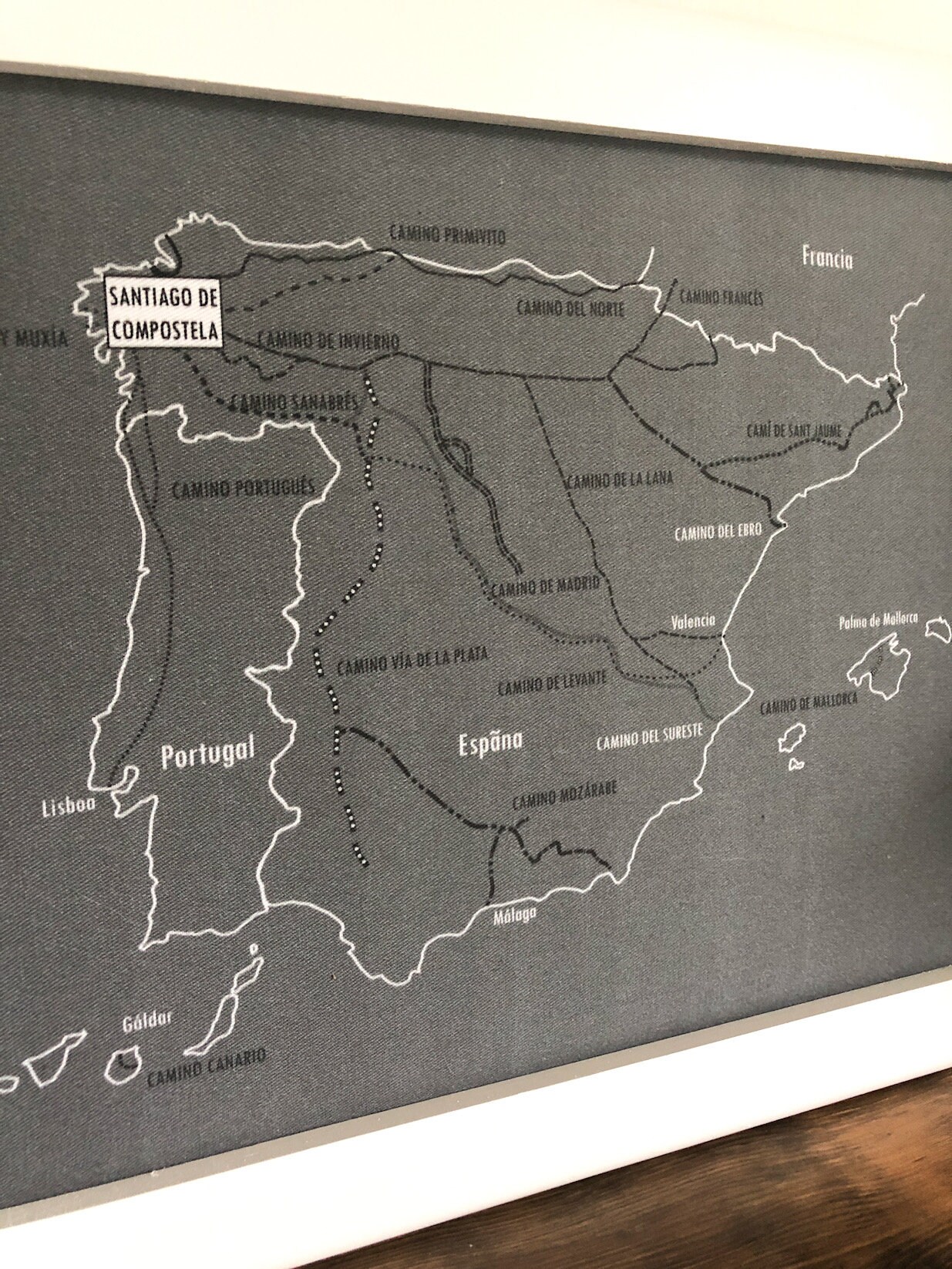 Camino Trail Pinnable Map Push Pin Map of the Camino Trail - Etsy Canada