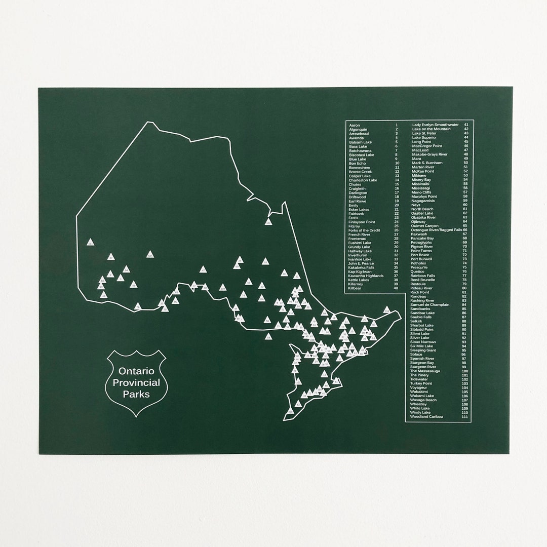 Ontario Parks Poster, Ontario Provincial Parks Map Poster 20x16 - Etsy UK