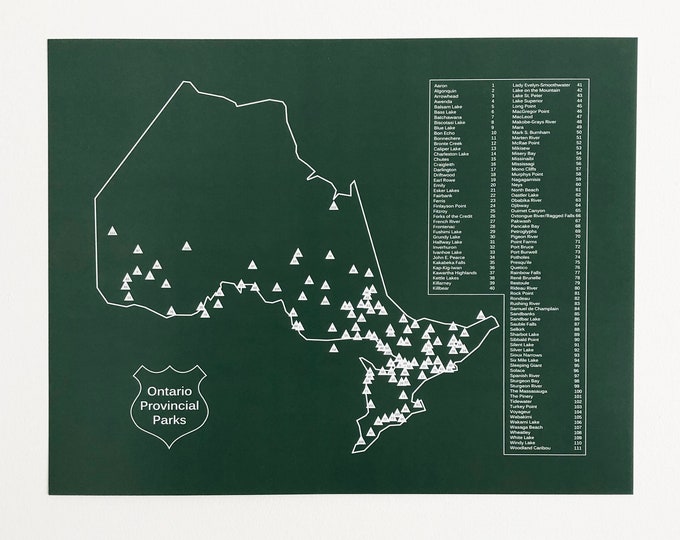 Ontario Provincial Parks Map Map for Pins, Printed on Fabric and Framed ...