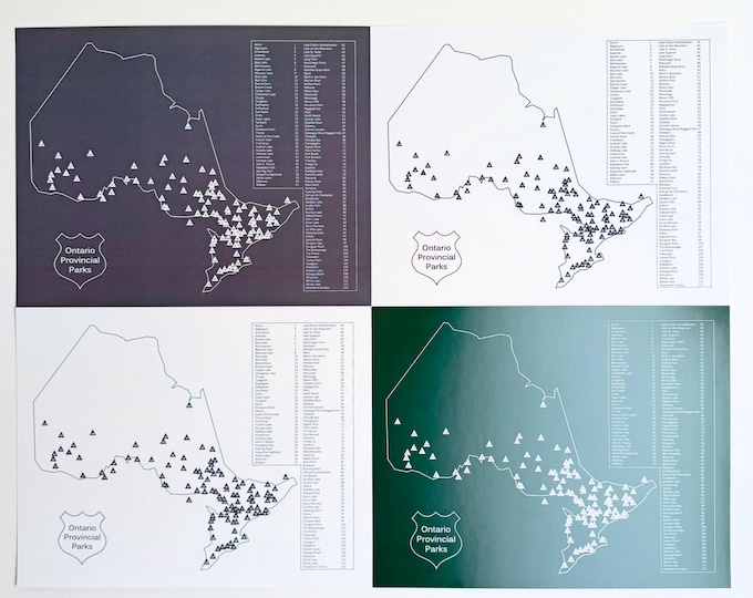 Typographic Map of Provincial Parks in Ontario | Ontario Parks Map ...