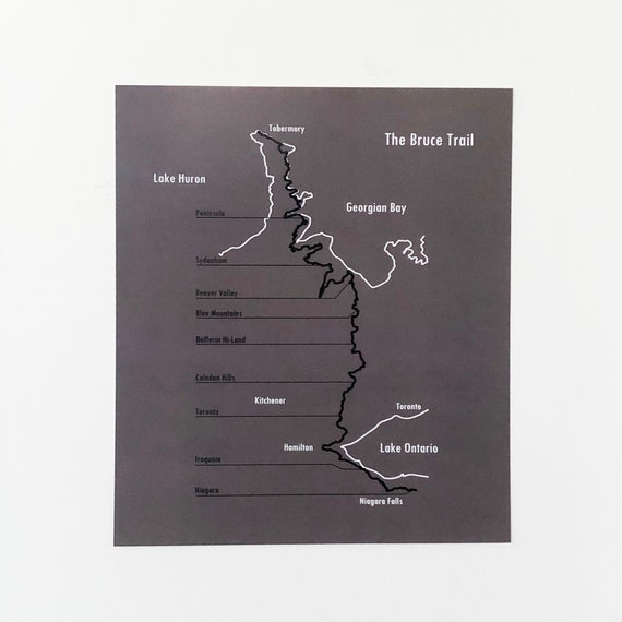 The Bruce Trail Map Prints Printed Maps of the Bruce Trail in | Etsy Canada