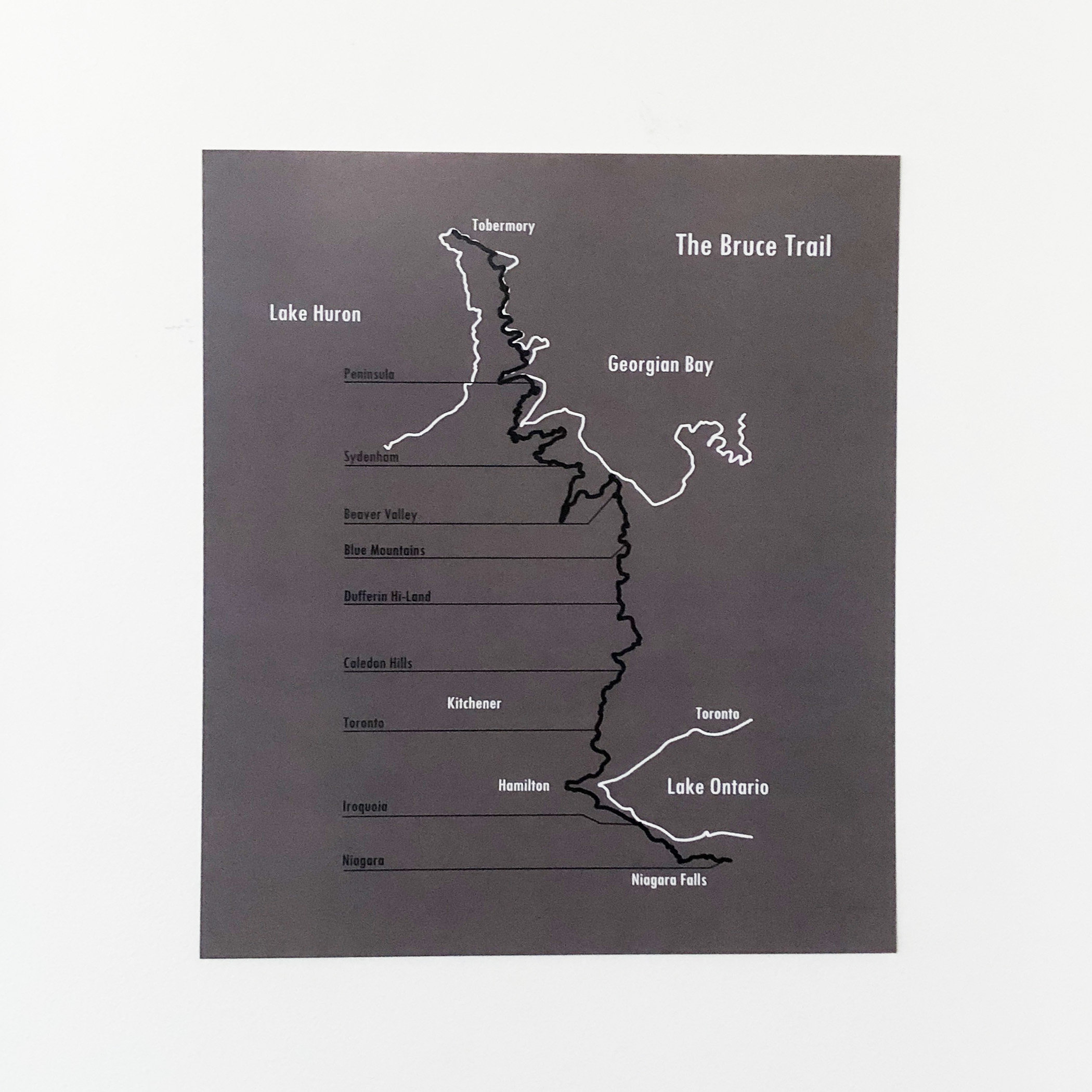 The Bruce Trail Map Prints Printed Maps of the Bruce Trail in - Etsy Canada