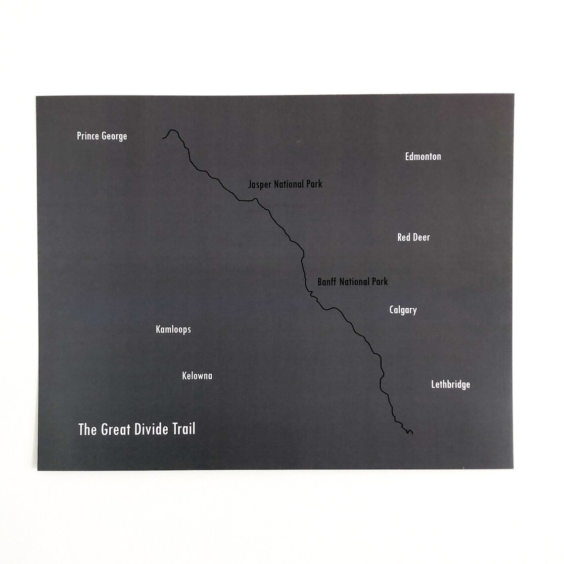 Great Divide Trail Map Prints Printed Maps of the Great - Etsy