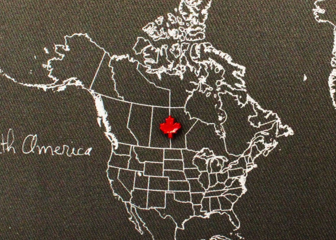Maple Leaf Map Pin Map Push Pins - Etsy
