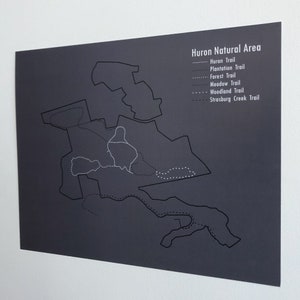 Framed Huron Natural Area Trail Map Prints, Printed Maps of the Huron ...