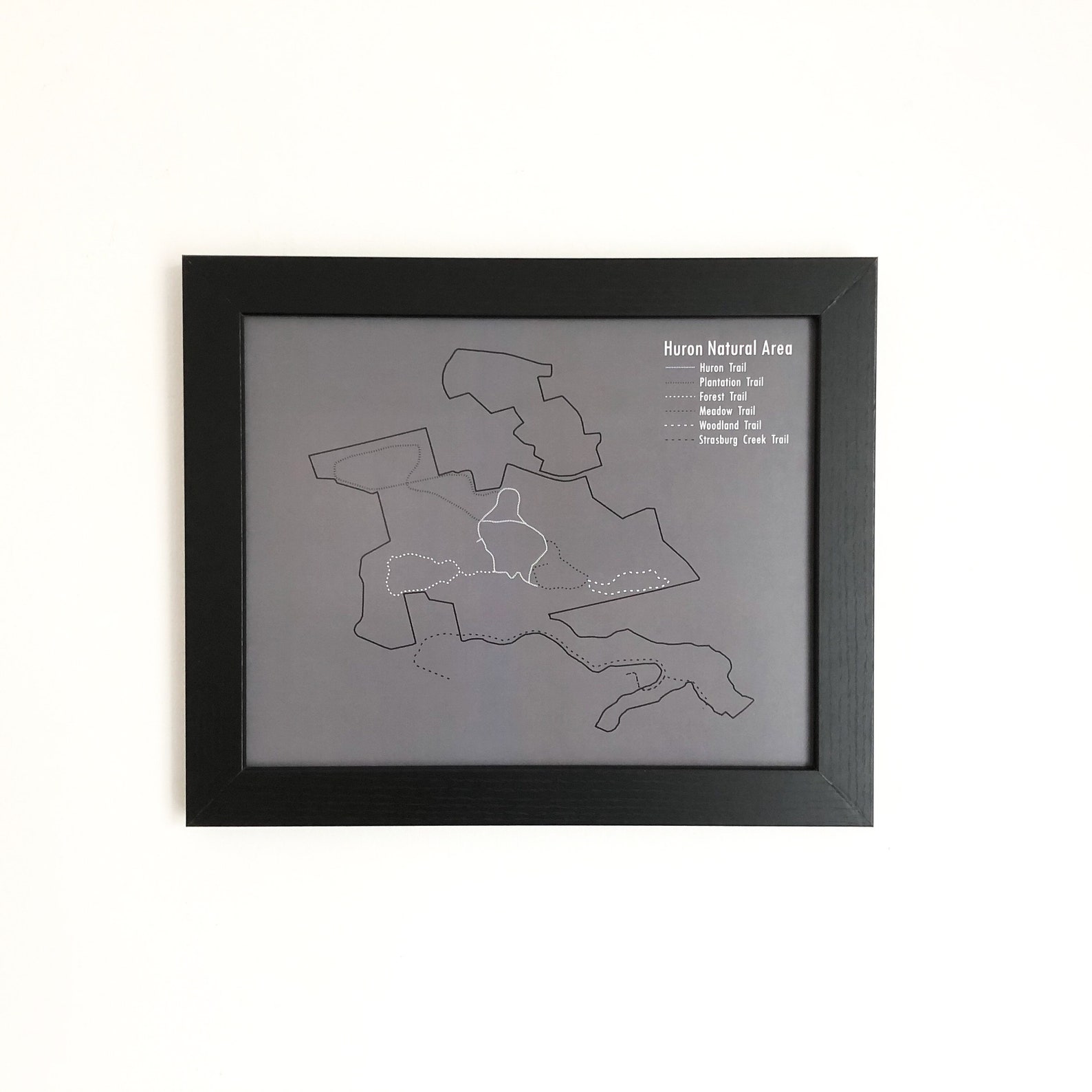 Huron Natural Area Trail Map Prints, Printed Maps of Huron Natural Area ...