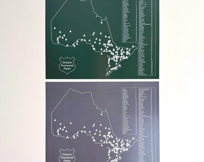Typographic Map of Provincial Parks in Ontario | Ontario Parks Map ...