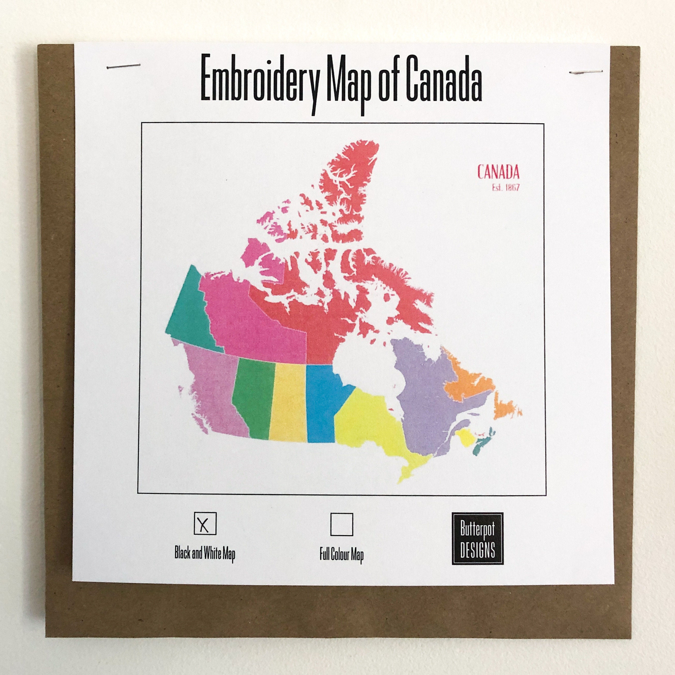 Embroidery Maps of Canada Embroidery Sampler Map of Canada | Etsy