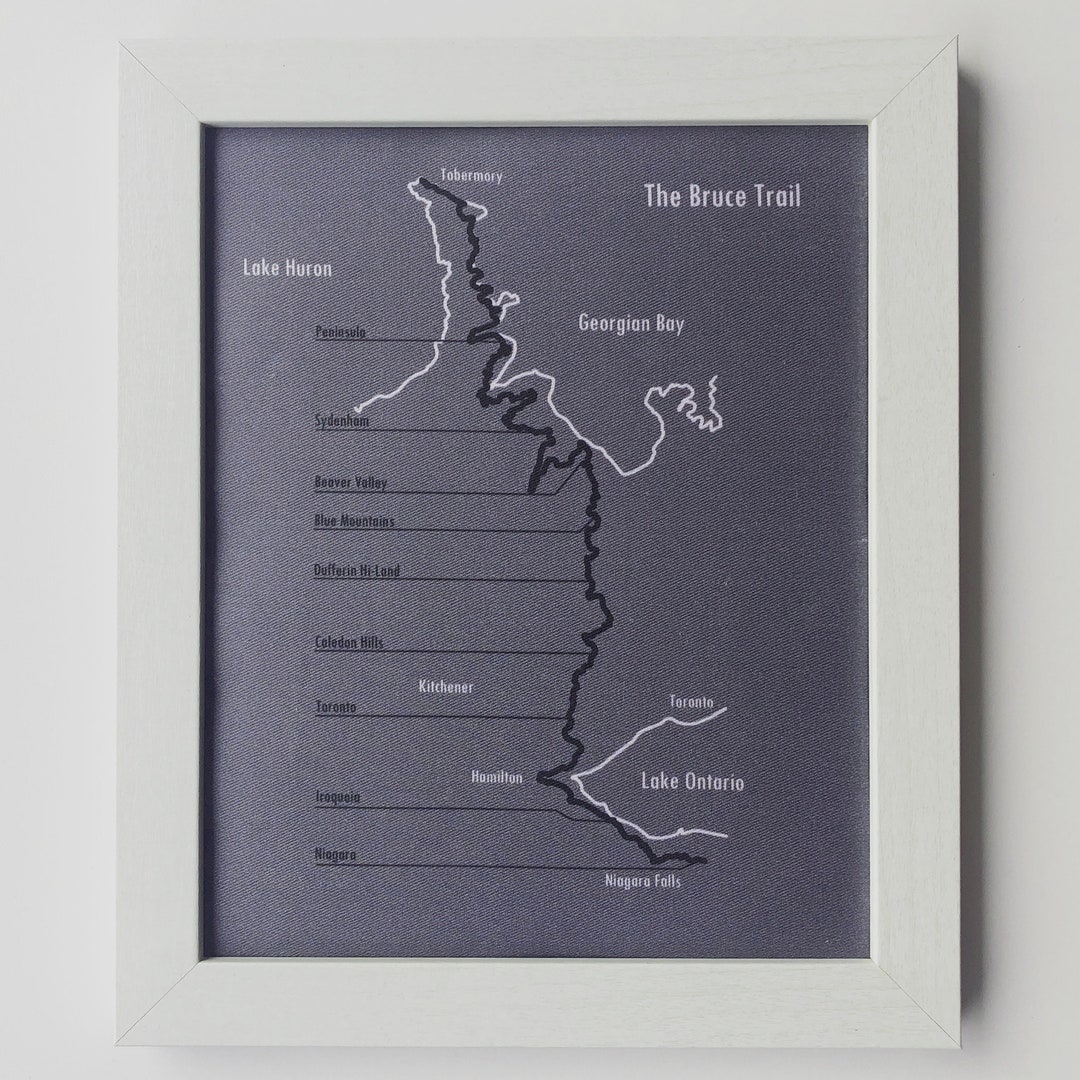 Bruce Trail Map and Pins|pin Progress Map | Framed Maps of the Bruce ...
