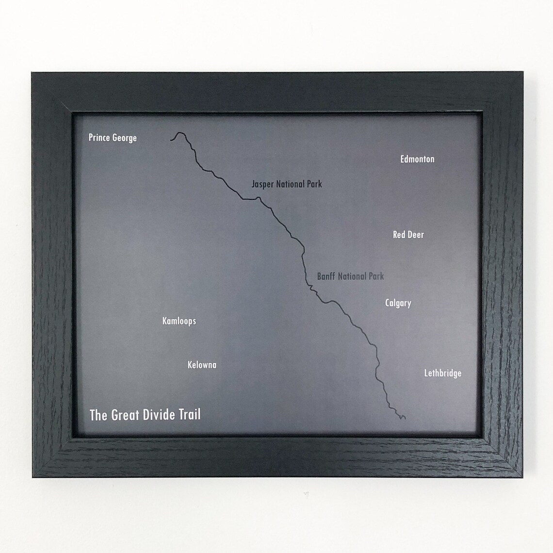 Framed Great Divide Trail Map Prints Printed Maps of the - Etsy