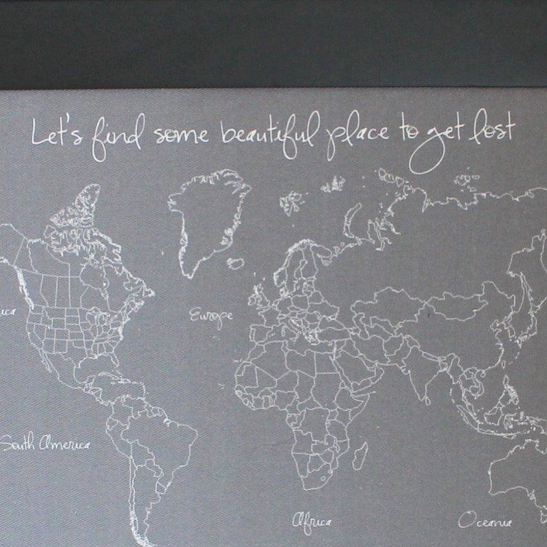 Custom Modern World Travel Map Framed Customizable | Etsy