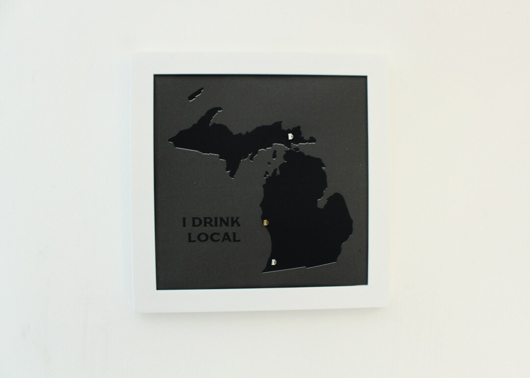 Pinnable Map of Michigan, Craft Beer Tasting Map - Push Pin Map to Mark ...